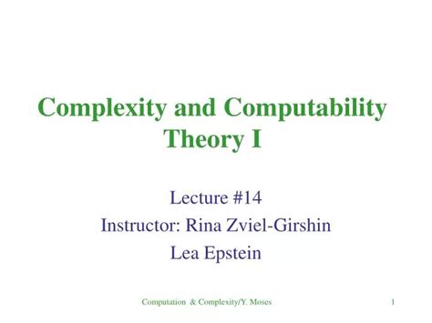 ppt complexity and computability theory i powerpoint presentation