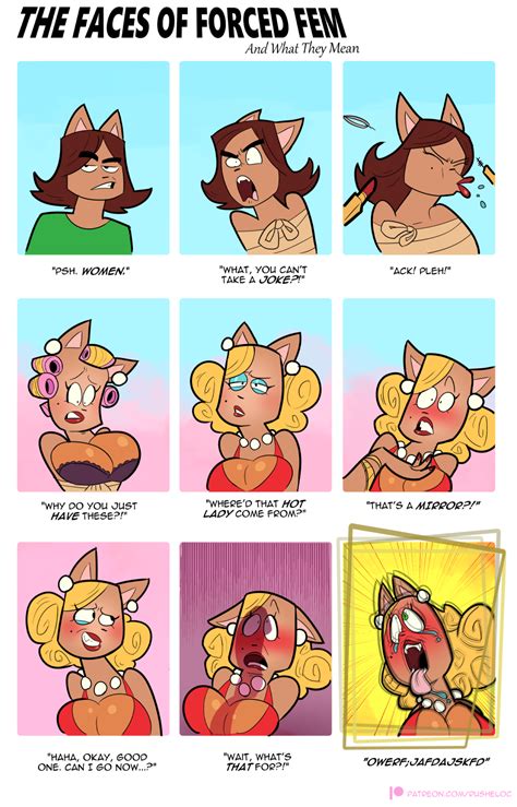 Rule 34 Ahe Gao Blush Bondage Comic Dialogue Fake Breasts