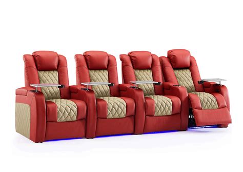 4 Seating Row Set Of 4 Home Theater Recliners