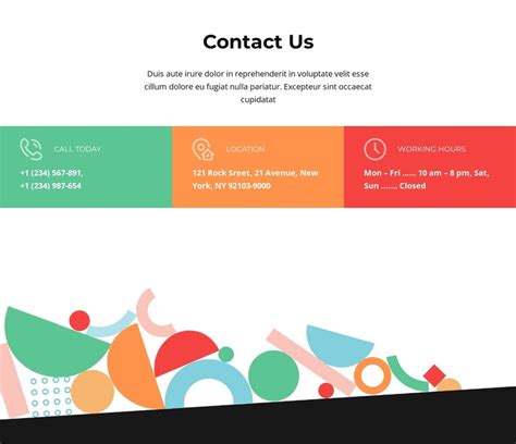 Contact Us Woth Colored Cells Html Template