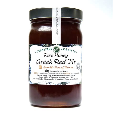 Artisan Raw Organic Greek Red Fir Honey Active 195