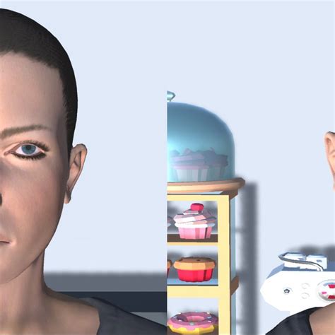 animated gaze of an extrovert left vs an introvert right model