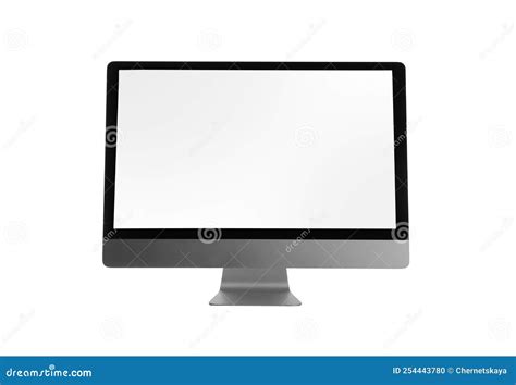 Modern Computer Monitor With Screen Isolated On White Stock Photo Image Of Design Equipment