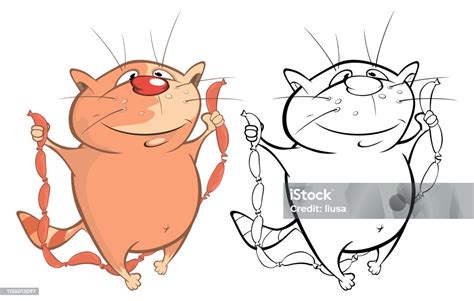 당신을 위한 귀여운 만화 캐릭터 고양이의 벡터 일러스트 레이 션 디자인 및 컴퓨터 게임 색칠 하기 책 개요 세트 가축에 대한 스톡 벡터 아트 및 기타 이미지 Istock