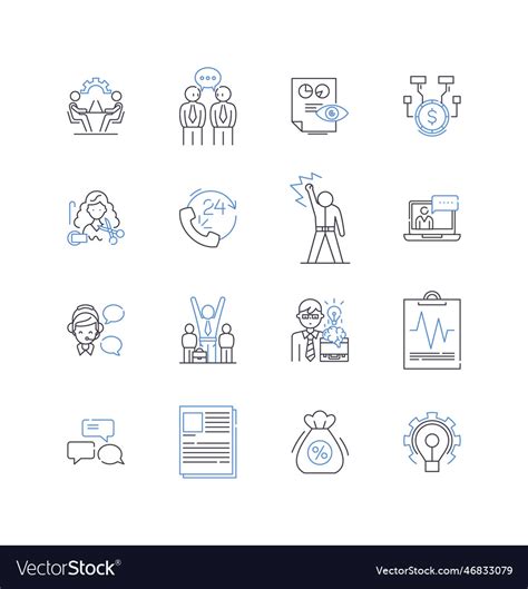 Operational Efficiency Line Icons Collection Vector Image