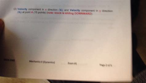 Velocity Component In X Direction V X And Velocity Chegg Com