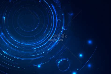 추상 조리개 디자인을 가진 파란색 미래 기술 배경