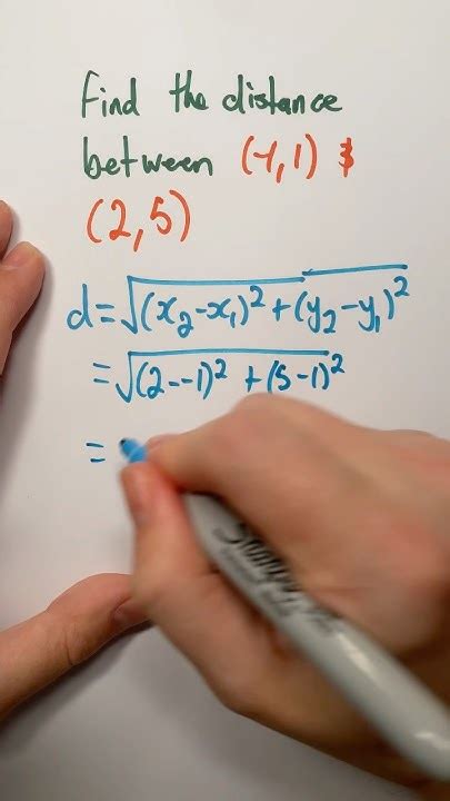 Finding The Distance Between Two Points Math Geometry