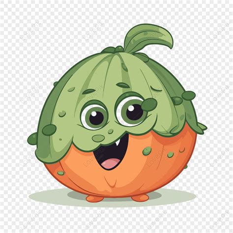 녹색에서 귀여운 만화 야채 캐릭터 벡터자연 식품과일 Png 일러스트 무료 다운로드 Lovepik