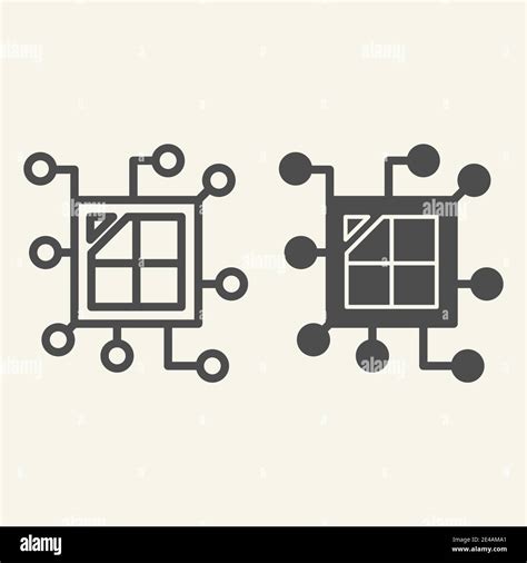 Cpu Chip Line And Glyph Icon Processor Vector Illustration Isolated On