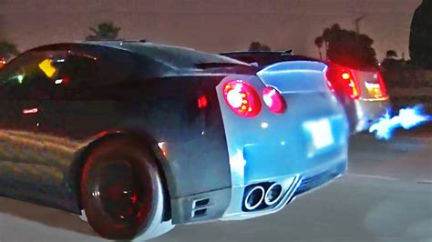 Night Full Of Street Racing In L A Youtube