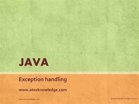 Java Exception Handling Ppt