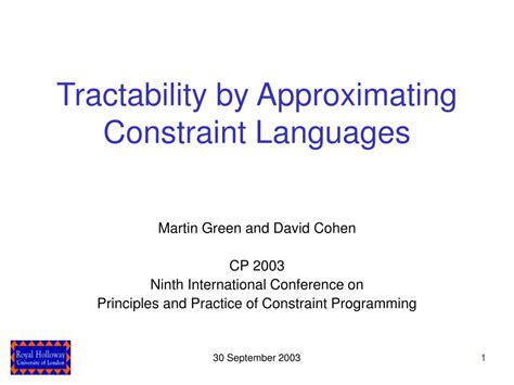 ppt tractability by approximating constraint languages powerpoint