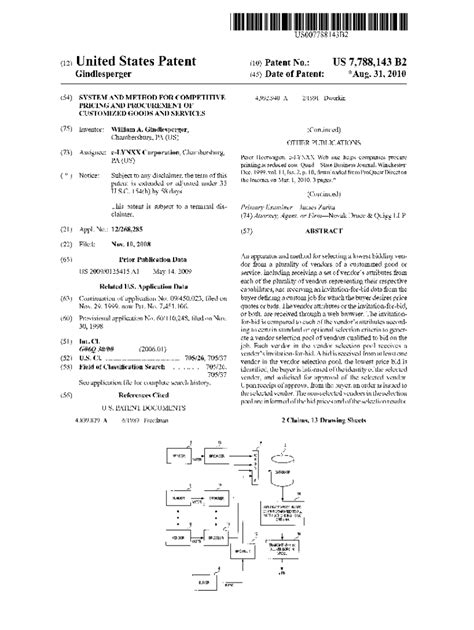 Legal Service Patents And Patent Applications Class 705 Fill Out