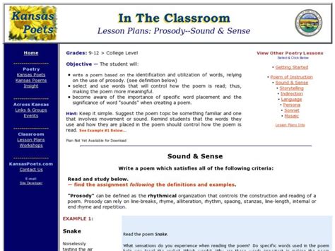 Poetry Using Prosodic Devices Lesson Plan For 9th 12th Grade