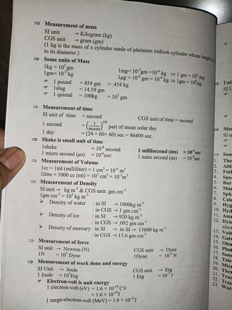 ⇒ Measurement Of Masssi Unit → Kilogram Kgcgs Unit → Gram Gm 1 Kg