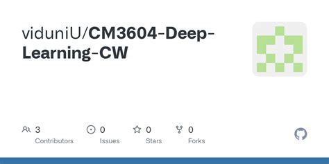 Github Viduniucm3604 Deep Learning Cw