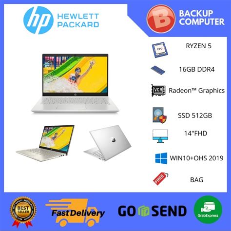 Jual HP PAVILION 14 EC0013AU RYZEN 5 5500 16GB 512SSD VEGA7 W10 OHS 14 0FHD IPS 2YR ADP Shopee