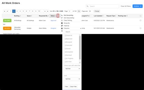 utilizing the manage work orders page ml work orders