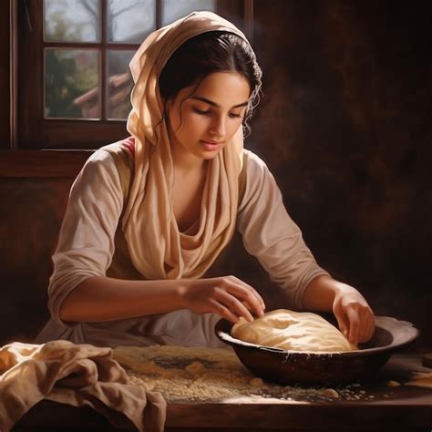 Premium Photo Girl Make The Roti