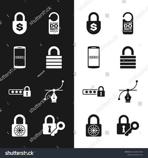 Set Lock Mobile Password Money Lock Stock Vector Royalty Free 2169173919 Shutterstock