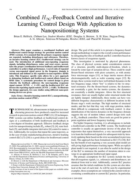 Pdf Combined H Infty Feedback Control And Iterative Learning