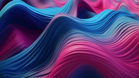 premium ai image closeup abstract pink and blue volumetric wavy background neural network