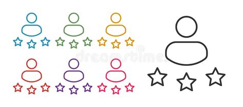 Set Line Consumer Or Customer Product Rating Icon Isolated On White Background Set Icons