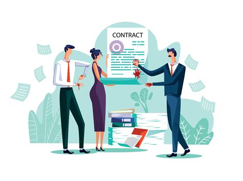 Contract Conclusion Concept Vector Illustration 20237305 Vector Art At