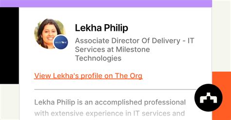 Lekha Philip Associate Director Of Delivery It Services At