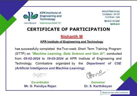 Machinelearning Datascience Genai Workshopcompletion Nishanth