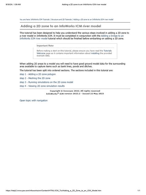 step 0 adding a 2d zone to an infoworks icm river model pdf