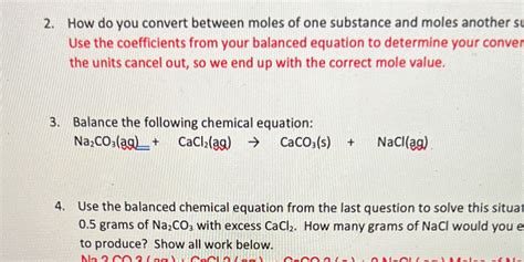 [solved] 2 How Do You Convert Between Moles Of One Substance And Moles
