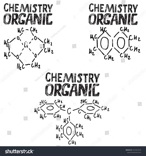 Formulas Organic Chemistry Chemical Formula Outlines Stock Vector Royalty Free