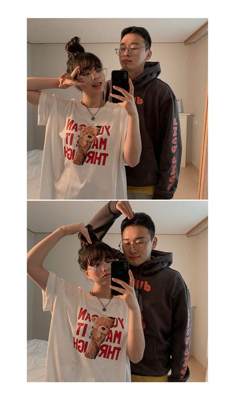 에이비글 UNISEX 남녀공용 곰돌이 캐릭터 티셔츠 오버핏 레터링 반팔티 커플룩 시밀러룩
