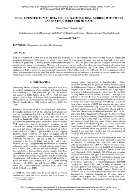 Pdf Using Openstreetmap Data To Generate Building Models With Their Inner Structures For 3d Maps