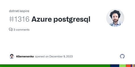 Azure Postgresql Issue Dotnet Aspire GitHub