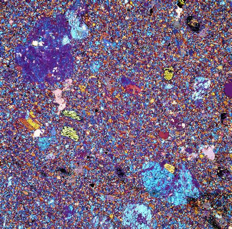 Polarised Lm Of A Thin Section Of Basalt Photograph By Alfred Pasieka Science Photo Library