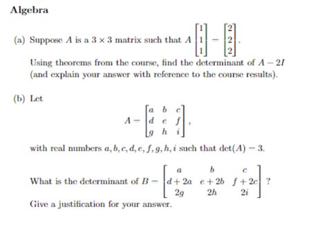 Solved (a) Suppose A is a 3×3 matrix such that | Chegg.com