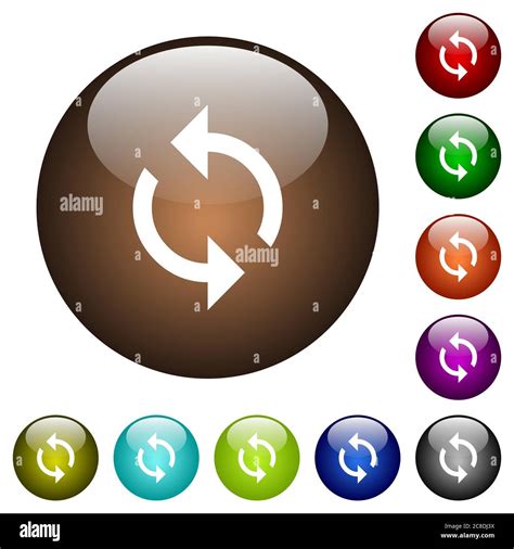Programming Loop White Icons On Round Glass Buttons In Multiple Colors