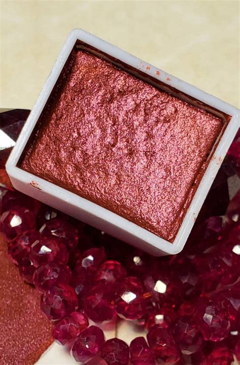Ravishing Ruby Metallic Shimmering Handmade Watercolor Etsy