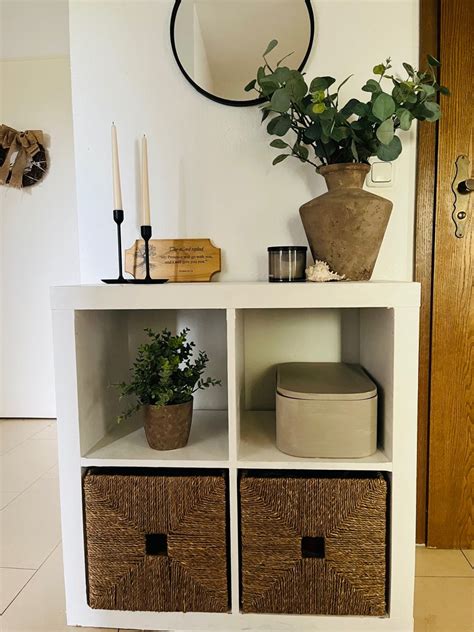 Entryway With Ikea Kallax Shelf Decor