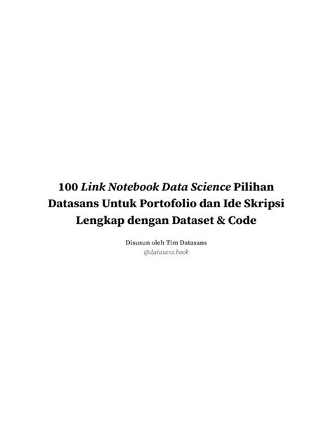 100 link notebook data science pilihan datasans untuk portofolio dan