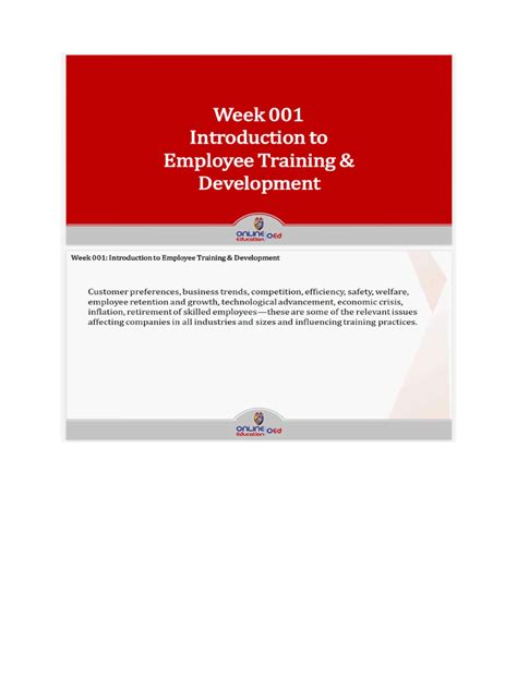 1 Introduction To Employee Training And Development Pdf