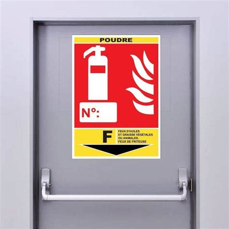 Autocollant Extincteur Classe F Poudre Zonestickers