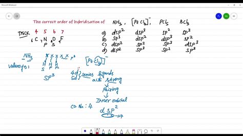 Hybridisation Of Nh Ptcl Pcl Bcl Youtube