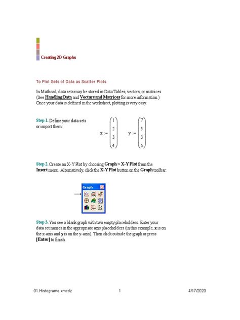 Step 1 Creating 2d Graphs Pdf Histogram Cartesian Coordinate System