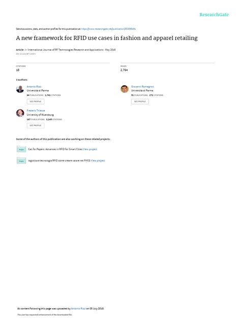 A New Framework For Rfid Use Cases In Fashion And Apparel Retailing Download Free Pdf Point