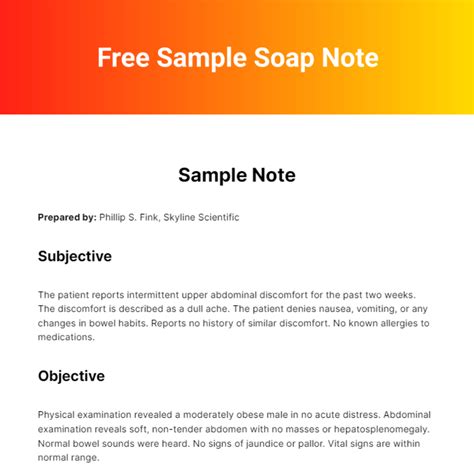 Free Sample Soap Note Template To Edit Online