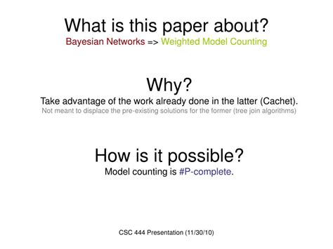 ppt bayesian reasoning using max sat and model counting powerpoint